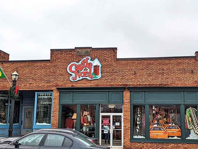 The Castle Noel sign glows with promise, like a beacon guiding Christmas enthusiasts home &ndash; Santa's GPS would definitely recognize this landmark.