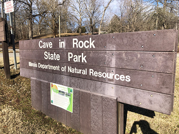 The park's welcoming sign promises adventures that don't require passports, just a willingness to explore your own backyard's hidden treasures.