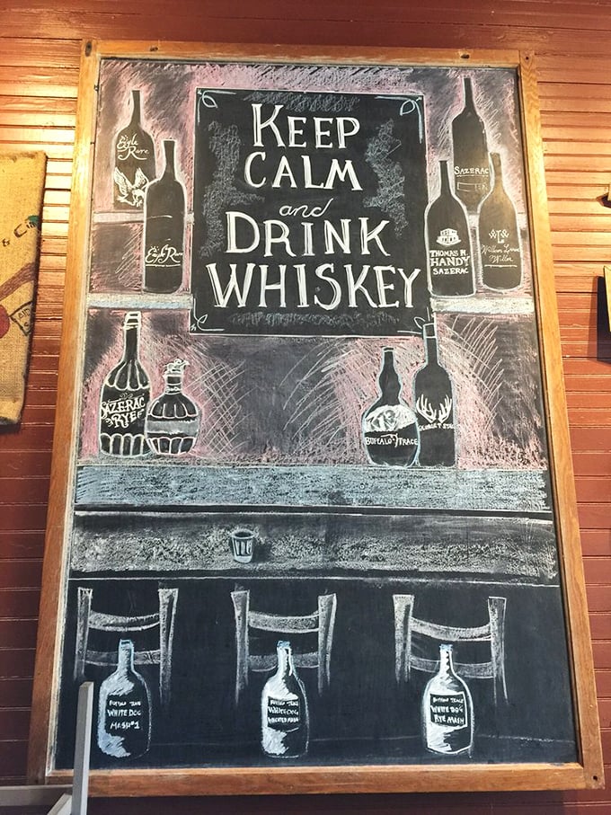 "Keep Calm and Drink Whiskey" &ndash; the chalkboard wisdom at Pro Pig perfectly captures the restaurant's philosophy of simple pleasures done exceptionally well.