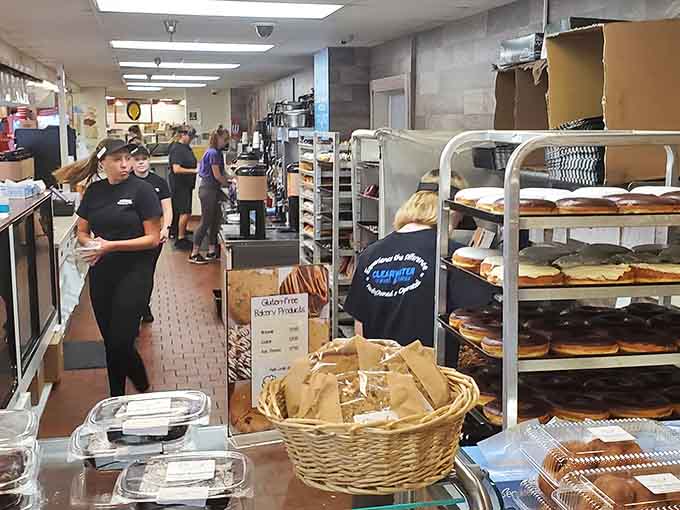 The friendly faces behind the counter who somehow manage to smile while watching people struggle to choose just one donut.