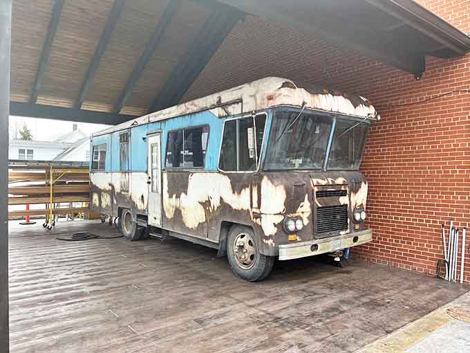 Cousin Eddie's infamous RV from "National Lampoon's Christmas Vacation" sits in all its dilapidated glory, ready for unexpected holiday visitors.