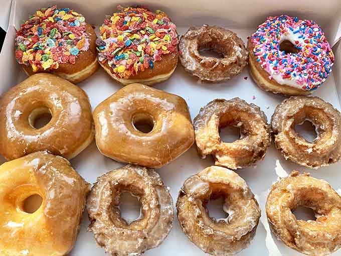 Dozen Variety: The ultimate sampler platter of Spudnut's greatest hits &ndash; from classic glazed to colorful sprinkled masterpieces.