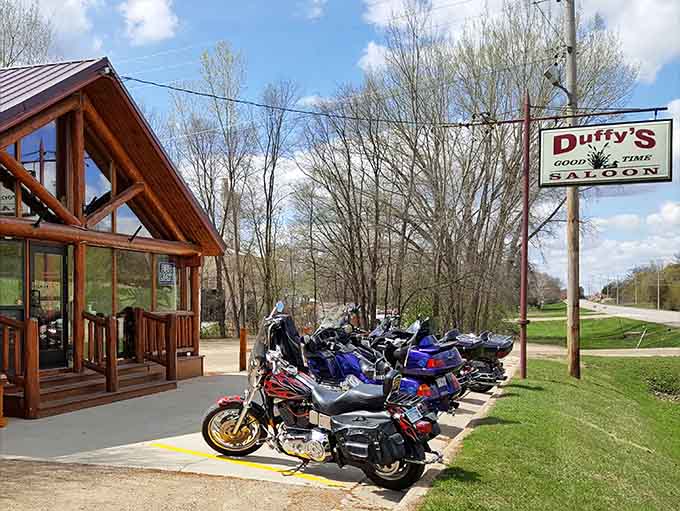 Motorcycles lined up outside signal that riders know a good thing when they find it, and Duffy's definitely qualifies as such.