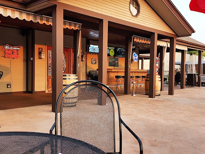 The gateway to flavor town. This entrance promises a world of delicious discoveries just beyond its threshold.