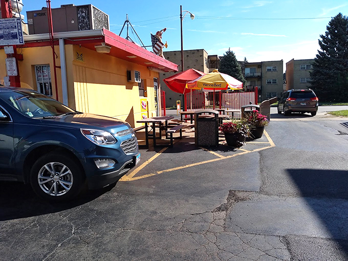 Alfresco feast! Don's outdoor dining area is the perfect stage for your next culinary performance. Napkins highly recommended!