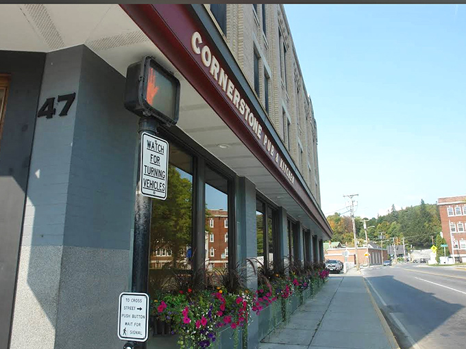 Flower boxes add splashes of color to Cornerstone's exterior &ndash; a hint of the warmth and care waiting just inside those doors.