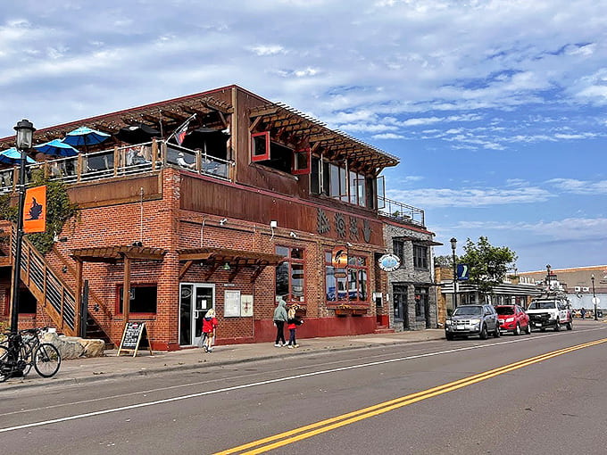 The brick building's street-level presence in downtown Grand Marais makes it impossible to miss and easy to love.
