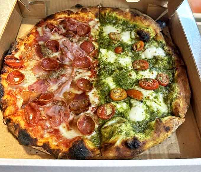 Half-and-half pizzas solve the eternal debate of what to order, letting indecisive diners have their pizza and eat it too.