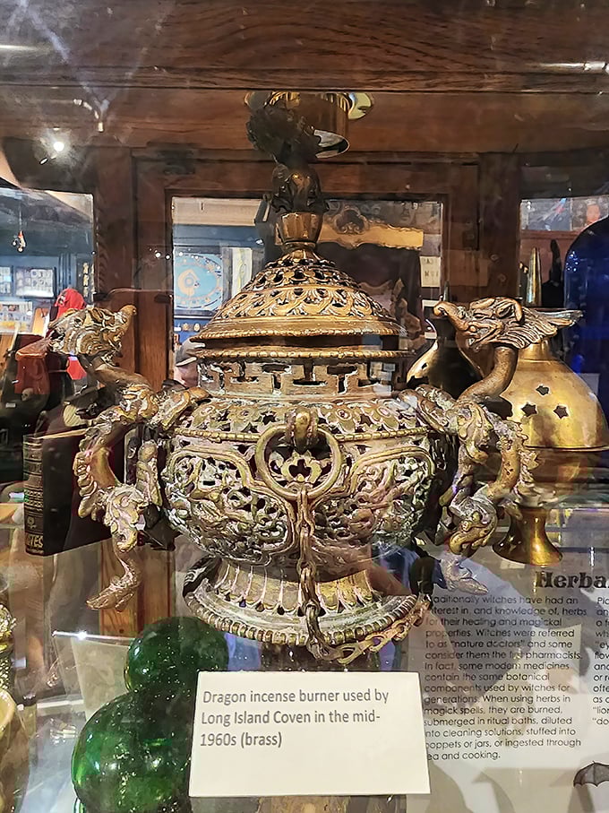 This ornate dragon incense burner from a 1960s Long Island coven proves that even witches appreciate good interior design and dramatic flair.