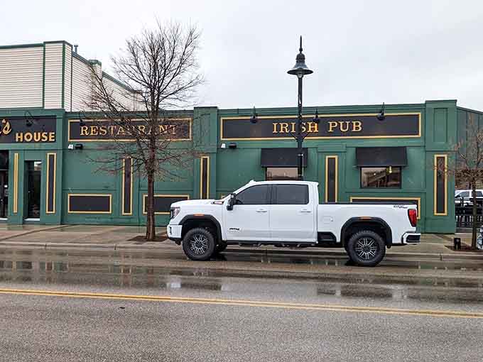 The straightforward exterior reflects the honest, no-nonsense approach to good food and drinks that defines the Jimmy's Pour House experience inside.
