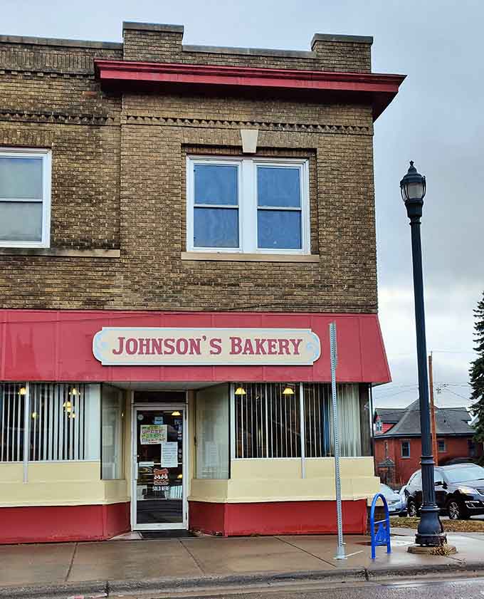 The exterior of Johnson's Bakery stands proud on its corner, a testament to decades of making Duluth a little sweeter, one donut at a time.
