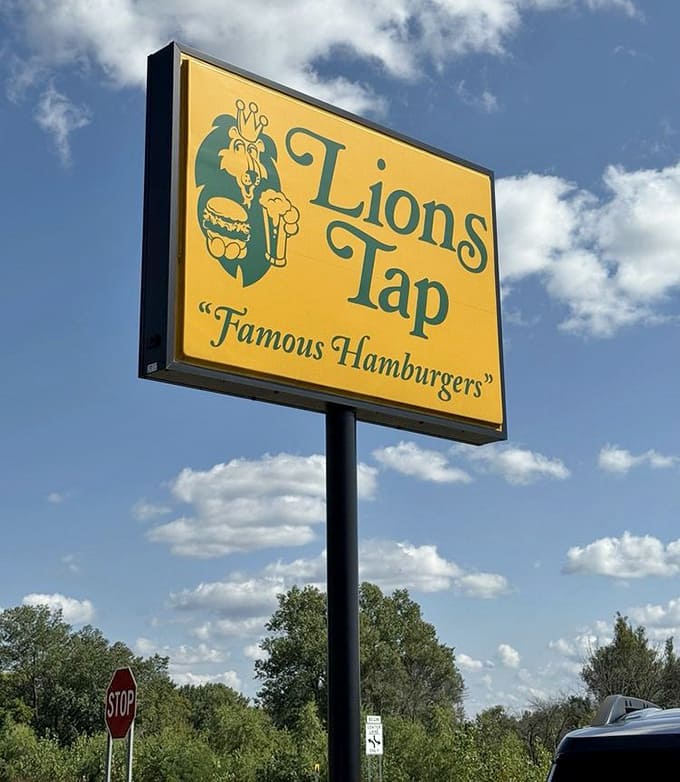 The iconic sign stands tall like a beacon of hope, guiding burger lovers home to their happy place.