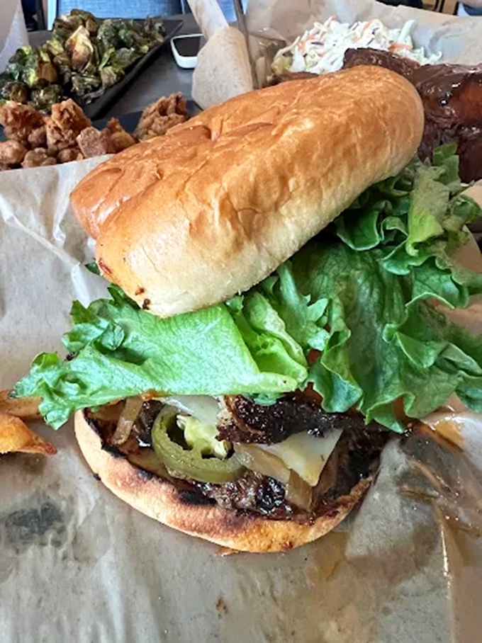 This isn't just a burger&mdash;it's architectural perfection between buns, with layers of flavor that make each bite better than the last.