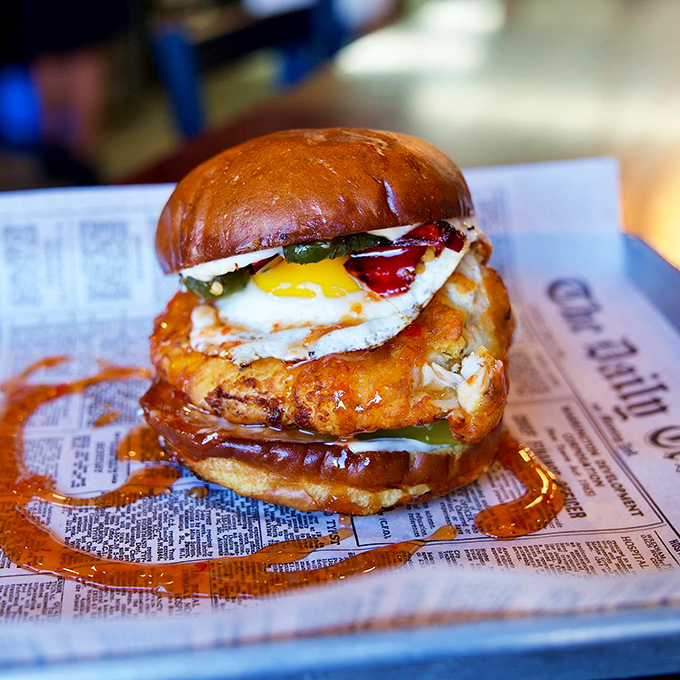 What's in the bun? Something so delicious, it's worth taking a fall out a window for. No gimp suit required.