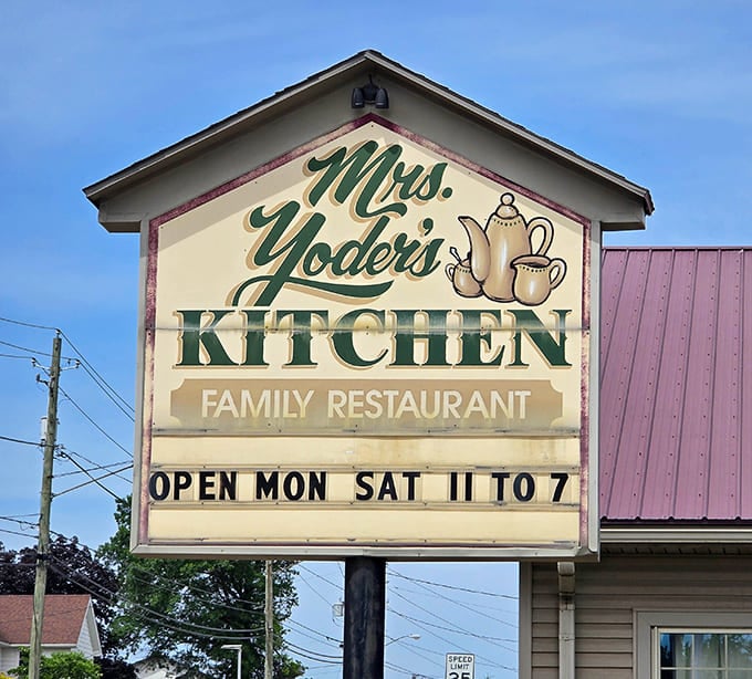 The sign that's guided countless pie pilgrims to their delicious destiny, like a beacon of hope in a dessert-deprived world.