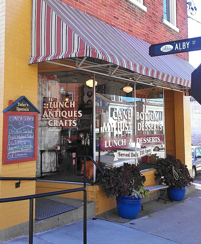 That striped awning and welcoming entrance practically pull you inside, where chicken salad sandwiches and homemade desserts await your immediate attention.