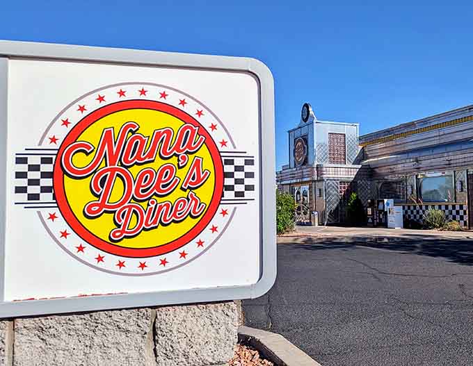 The cheerful Nana Dee's Diner signage promises good times and great food, and spoiler alert, it absolutely delivers on both.