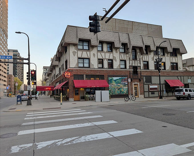 The corner location stands proud among modern Minneapolis, a brick-and-mortar reminder that some things improve with age like fine wine.
