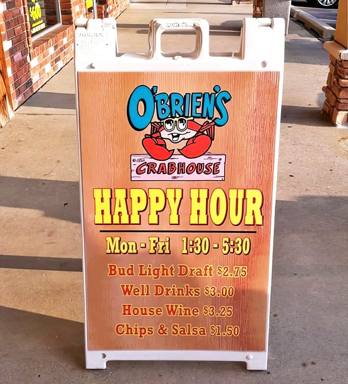 Signage: Happy hour details that make an early dinner not just delicious but downright economical &ndash; a treasure map to affordable indulgence.