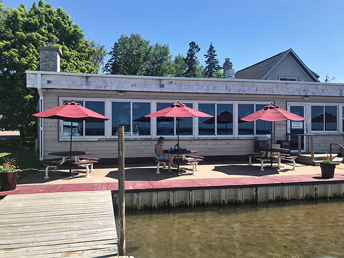 The outdoor seating area pops with vibrant orange chairs&mdash;a cheerful setting for lingering over brunch and plotting your return visit.