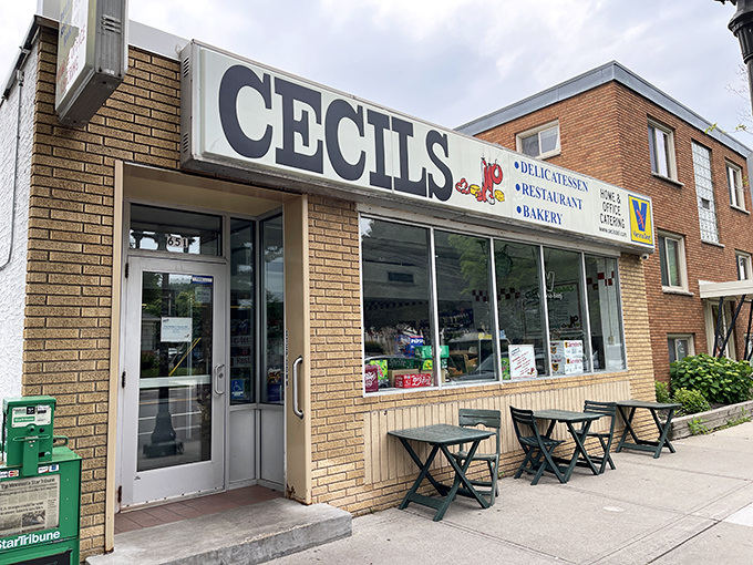 Cecil's exterior welcomes another day of feeding the community &ndash; a brick-faced beacon of consistency in a world that changes too fast.