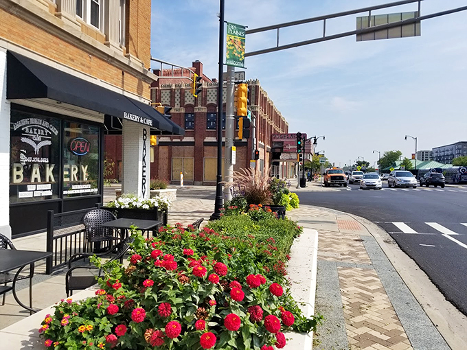 A garden caf&eacute; vibe on the corner&mdash;where blooms meet bites and the view is as good as the food.