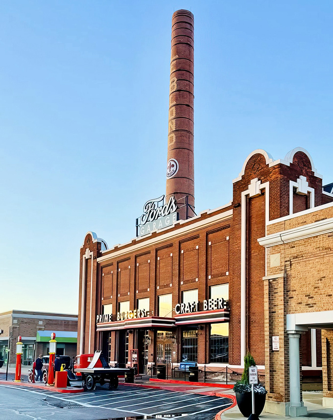 The iconic smokestack stands tall against the sky &ndash; a landmark that tells hungry Cincinnati residents they've arrived at burger paradise.