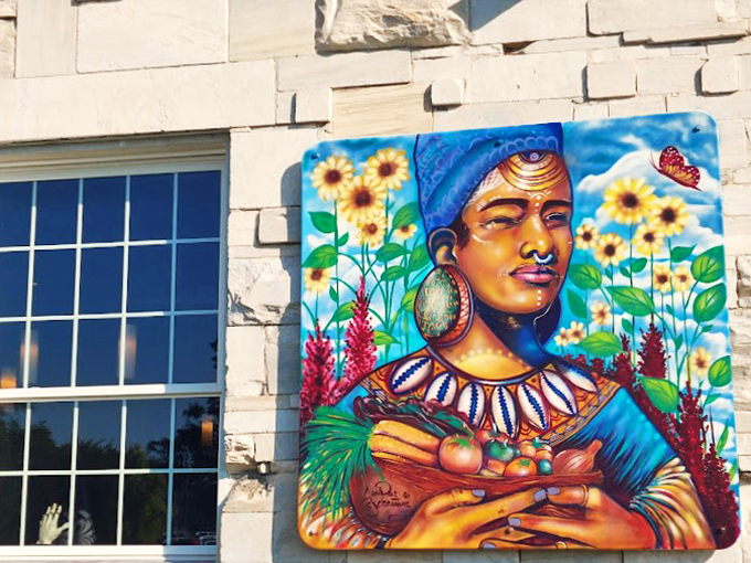 Vibrant street art brings a splash of modern culture to this historic stone canvas.