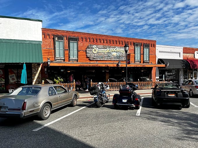Stumpknockers' exterior captures the essence of small-town Florida charm &ndash; unpretentious, welcoming, and hiding culinary treasures within.