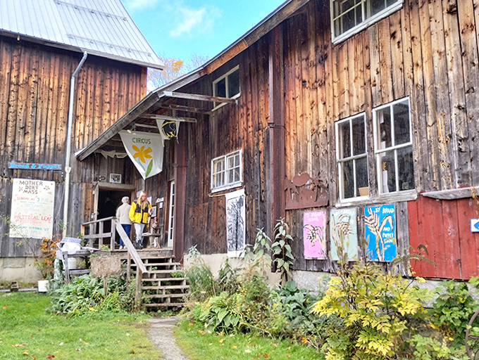 The rustic exterior of the theater's home serves as the perfect unassuming shell for the explosion of creativity contained within its wooden walls.