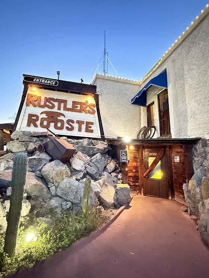 That entrance isn't just a door&mdash;it's a portal to cowboy country, complete with dramatic rock formations.