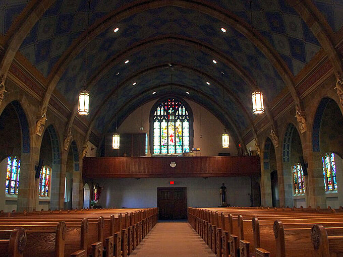 St. Vincent de Paul Church's stunning interior reminds visitors that faith and artistry have always been intertwined in America's heartland communities.