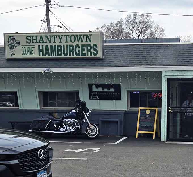 The exterior view shows Shantytown's prime location, easy to find and even easier to love once you've tasted the food.