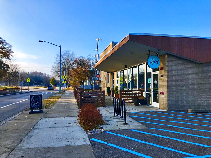 Charming facade, endless possibilities. This unassuming exterior hides a world of culinary wonders waiting to be explored.