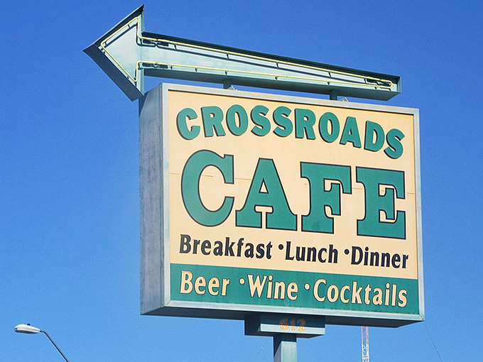 The sign promises three square meals, but locals know breakfast is where Crossroads Caf&eacute; truly shines, drawing hungry pilgrims from miles around.