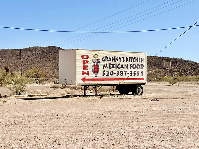 Signage: Like a desert mirage that actually delivers &ndash; this roadside sign promises authentic Mexican food and, unlike most roadside promises, actually keeps it.