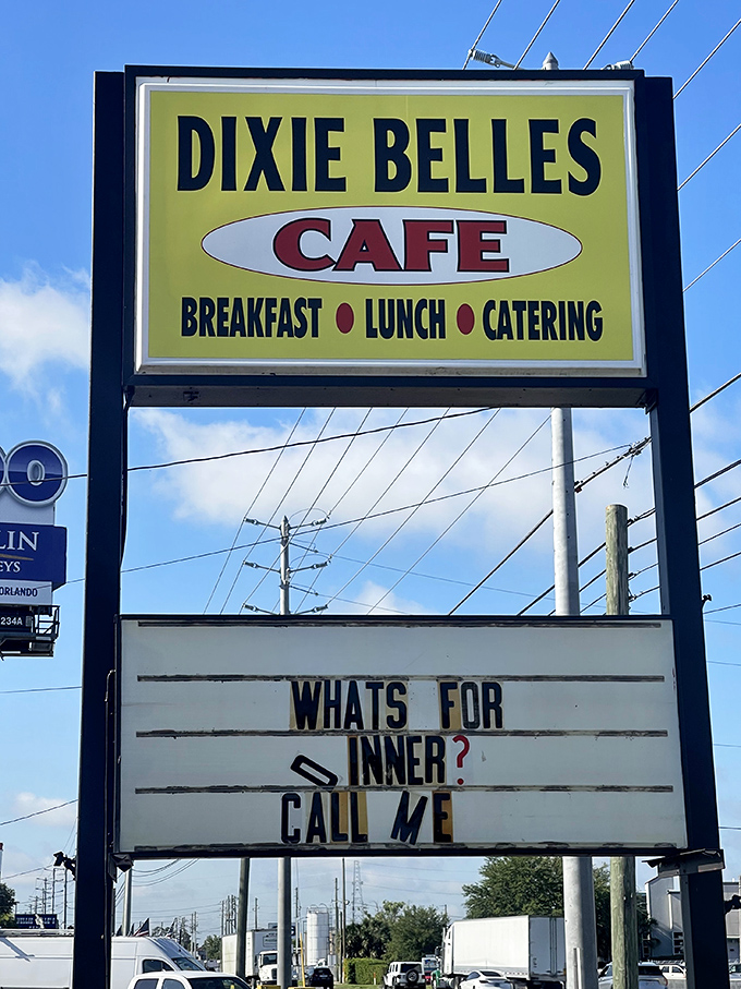 The roadside sign promises breakfast, lunch and catering, but locals know it's really offering something more valuable &ndash; a taste of authentic Southern comfort.