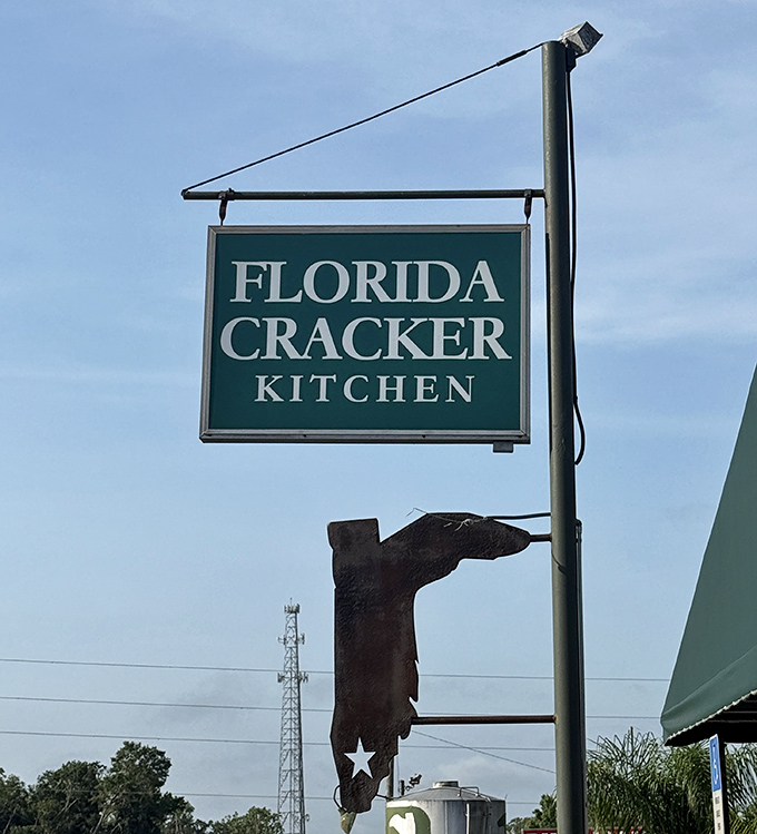 The iconic sign stands as a beacon for hungry travelers. That silhouette of Florida reminds you exactly where this culinary magic happens.