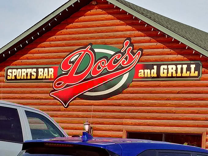 That Doc's signage on the building's peak is visible from the road, calling to hungry travelers like a delicious siren song.