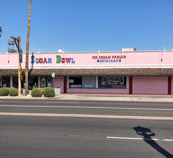 The storefront promises sweet relief from desert heat &ndash; a pink mirage that delivers on its sugary promises since Eisenhower was president.