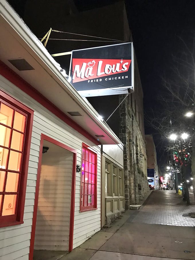 As night falls, Ma Lou's glows like a lighthouse for the hungry. Follow the neon, friends&mdash;crispy, juicy salvation awaits!