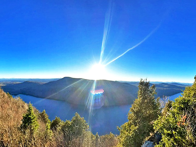 Sunrise from Mount Pisgah – when early risers are rewarded with golden light that makes yesterday's alarm clock trauma worthwhile.