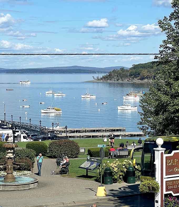 Frenchman Bay stretches out beyond town, reminding you exactly where that incredibly fresh lobster came from this morning.
