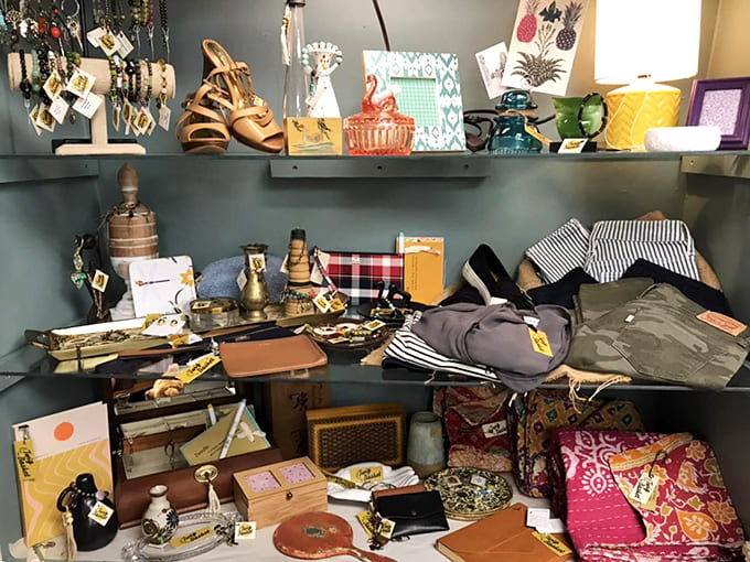 Shelves packed with possibilities where every item whispers its history and waits for someone to write its next chapter.