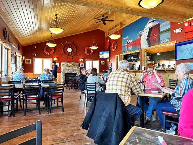 The mixed crowd of locals and visitors all sharing space and stories proves good food and great views are universal languages everyone speaks.