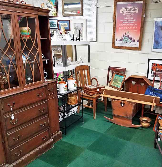 This cozy furniture vignette invites you to imagine these pieces in your own home – quality craftsmanship that's already proven its staying power.