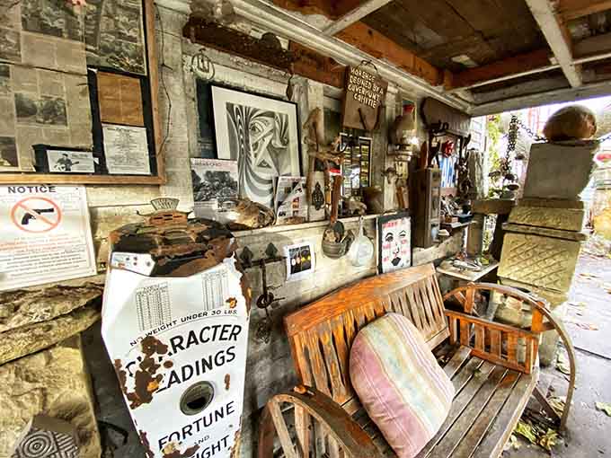 The collection area showcases the eclectic nature of the garden, where character readings meet fortune-telling meets "I found this cool stuff and it's going in the garden."