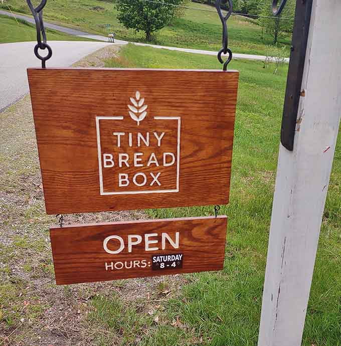 Simple signage announces big flavor, because sometimes you don't need fancy marketing when your donuts do all the talking for you.