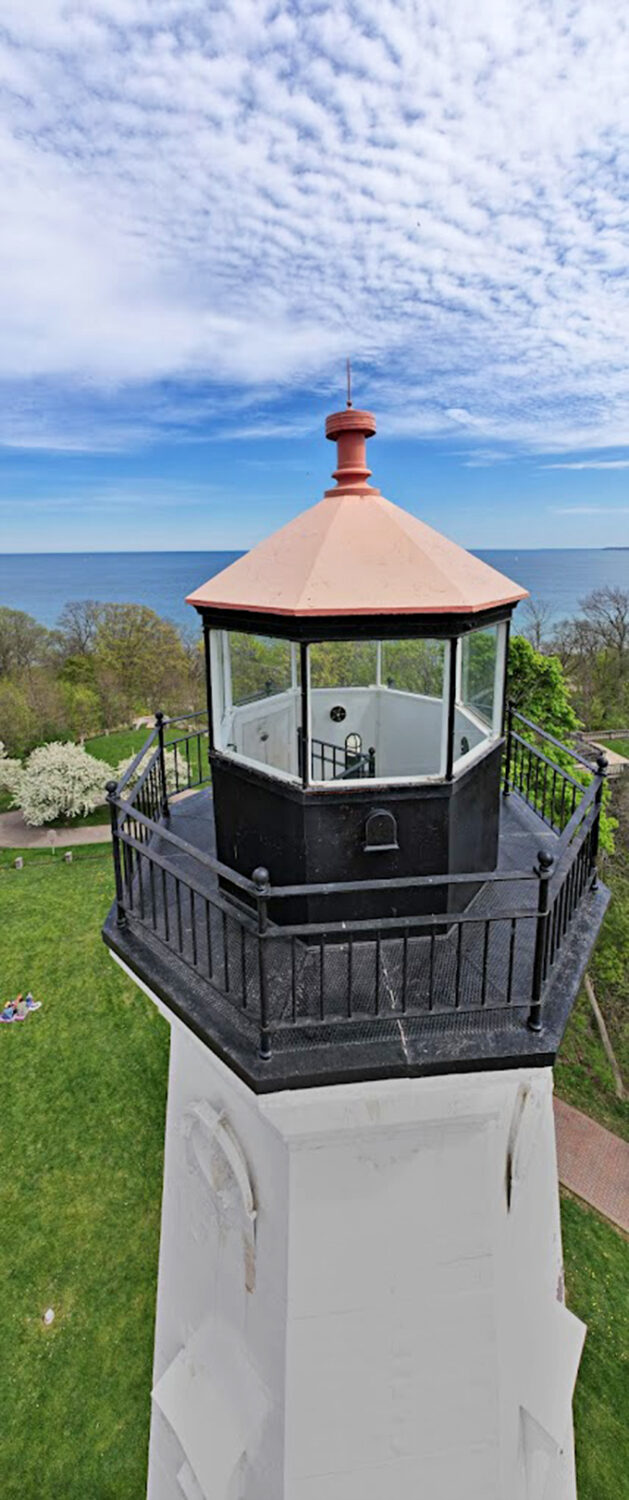 Top of the world, Ma! Or at least top of Milwaukee. This bird's-eye view of the lighthouse lantern room is pure vertigo-inducing eye candy.