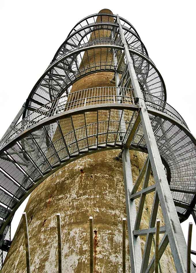Spiraling toward the sky, these industrial-strength stairs promise thigh-burning exercise and breathtaking rewards for those brave enough to climb.